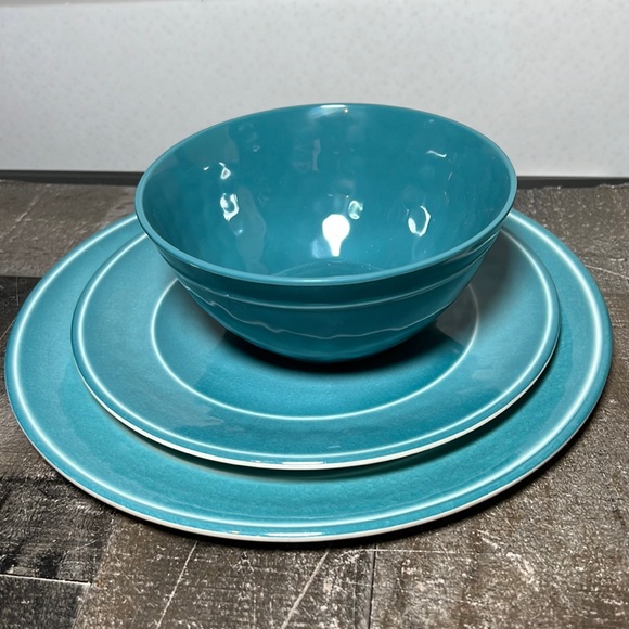 Threshold | Dining | Threshold Melamine Blue White Dinnerware 3pc Place ...